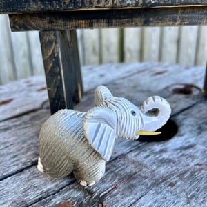 Artesania Rinconada Elephant Figurine Hand Carved Sculpture Animals ...