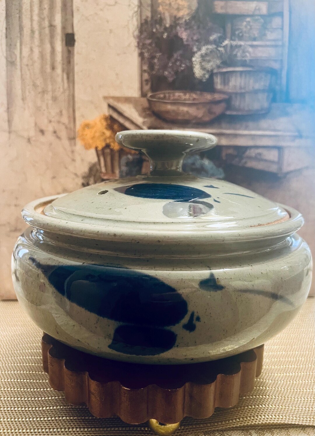 Earthernware Pot Bean Pots Cooking Vessel Handmade Pottery Covered ...
