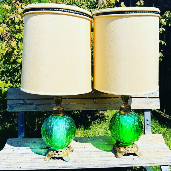 Mid Century Table Lamp Pair - Etsy