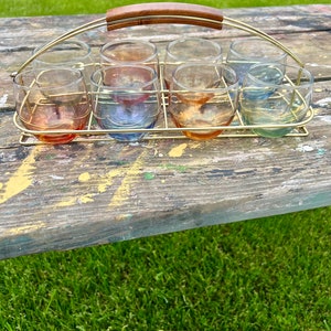 Federal Glass Over the Rainbow Roly Poly Glasses With Carrier Cocktail ...