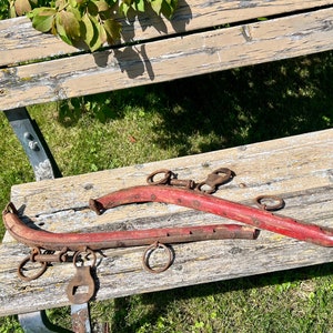 1800s Antique Horse Mule Yoke Harness Hames Collar Original Barn Red ...