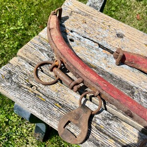1800s Antique Horse Mule Yoke Harness Hames Collar Original Barn Red ...