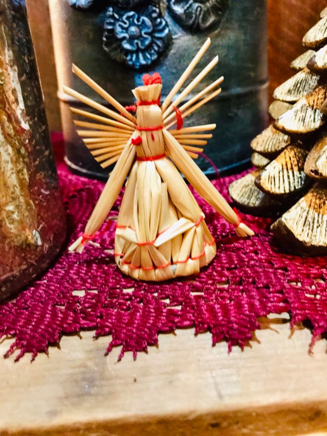 Handmade Scandinavian Straw Angel Ornaments Hygge Decor Christmas ...