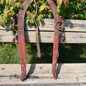 1800s Antique Horse Mule Yoke Harness Hames Collar Original Barn Red ...