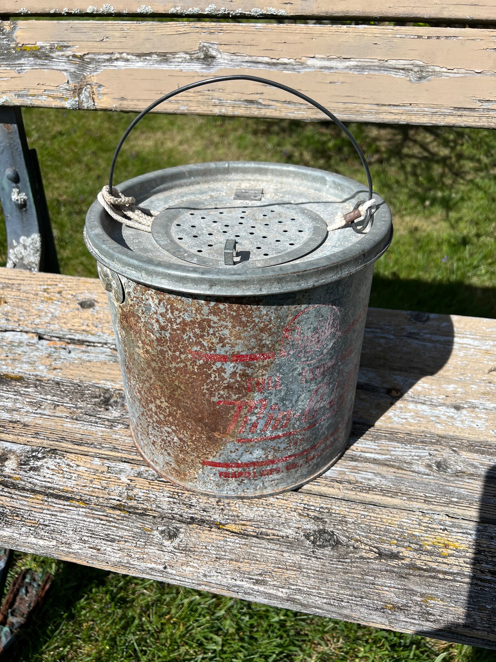 Vintage Frabills Minnow Bucket Min O Life Pail Galvanized Buckets ...