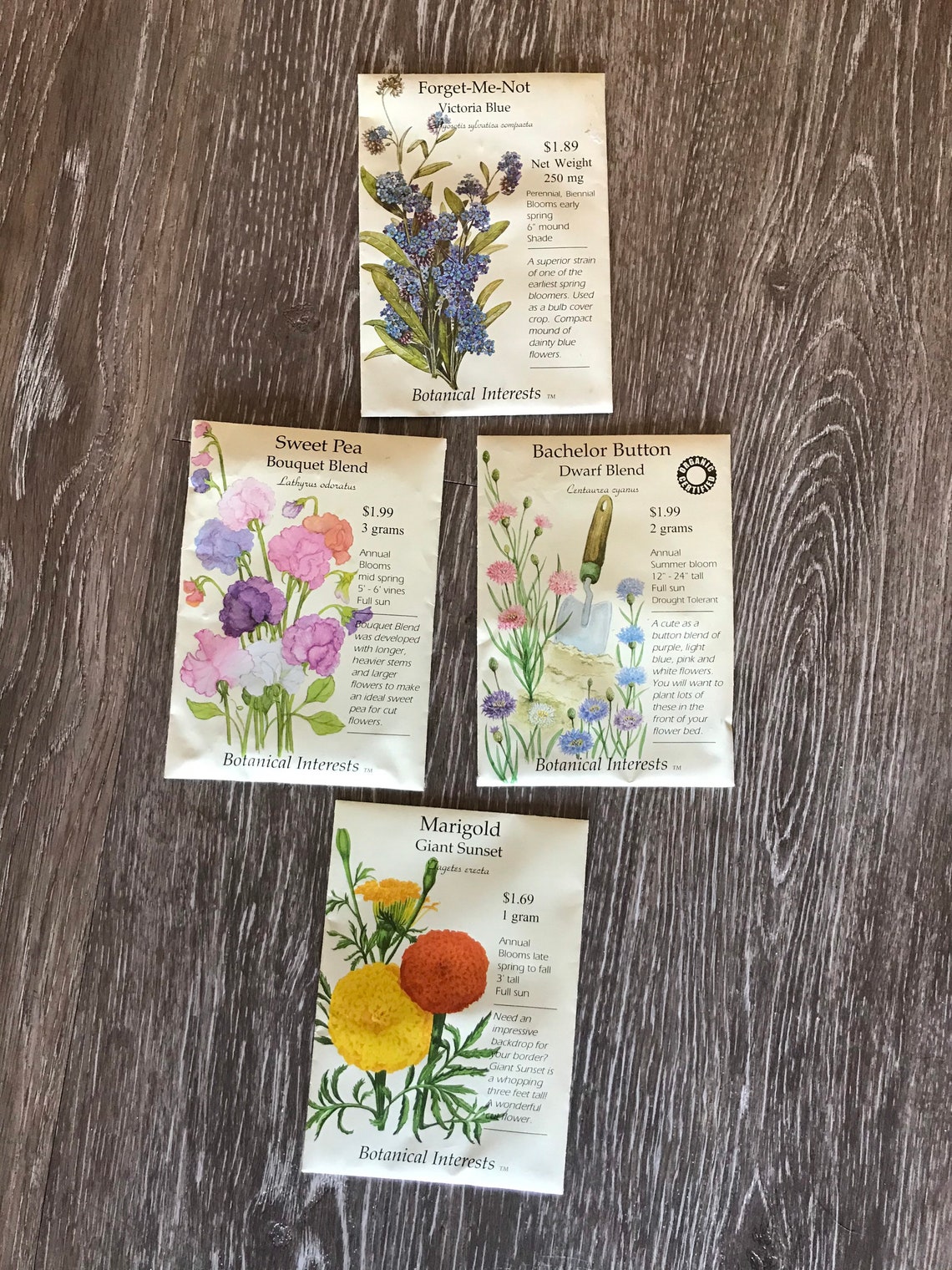 Vintage Seeds Flower Seeds Garden Seeds Marigolds Sweet Pea | Etsy