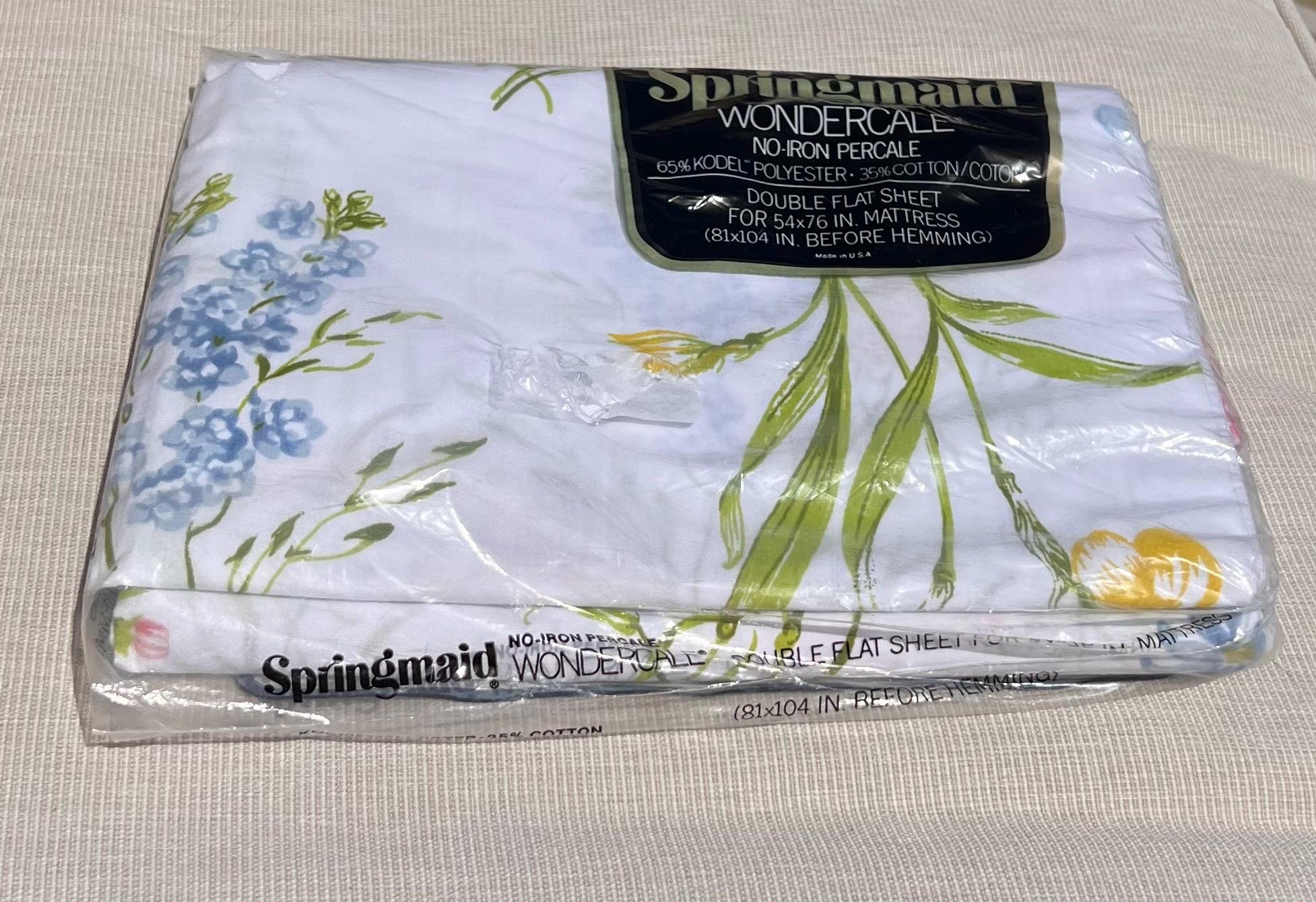 Vintage Springmaid Sheet No Iron Double Flat Percale New in Package ...