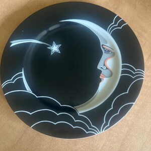 Vintage Fitz and Floyd Stardust Plate With Moon and Face Man in the ...