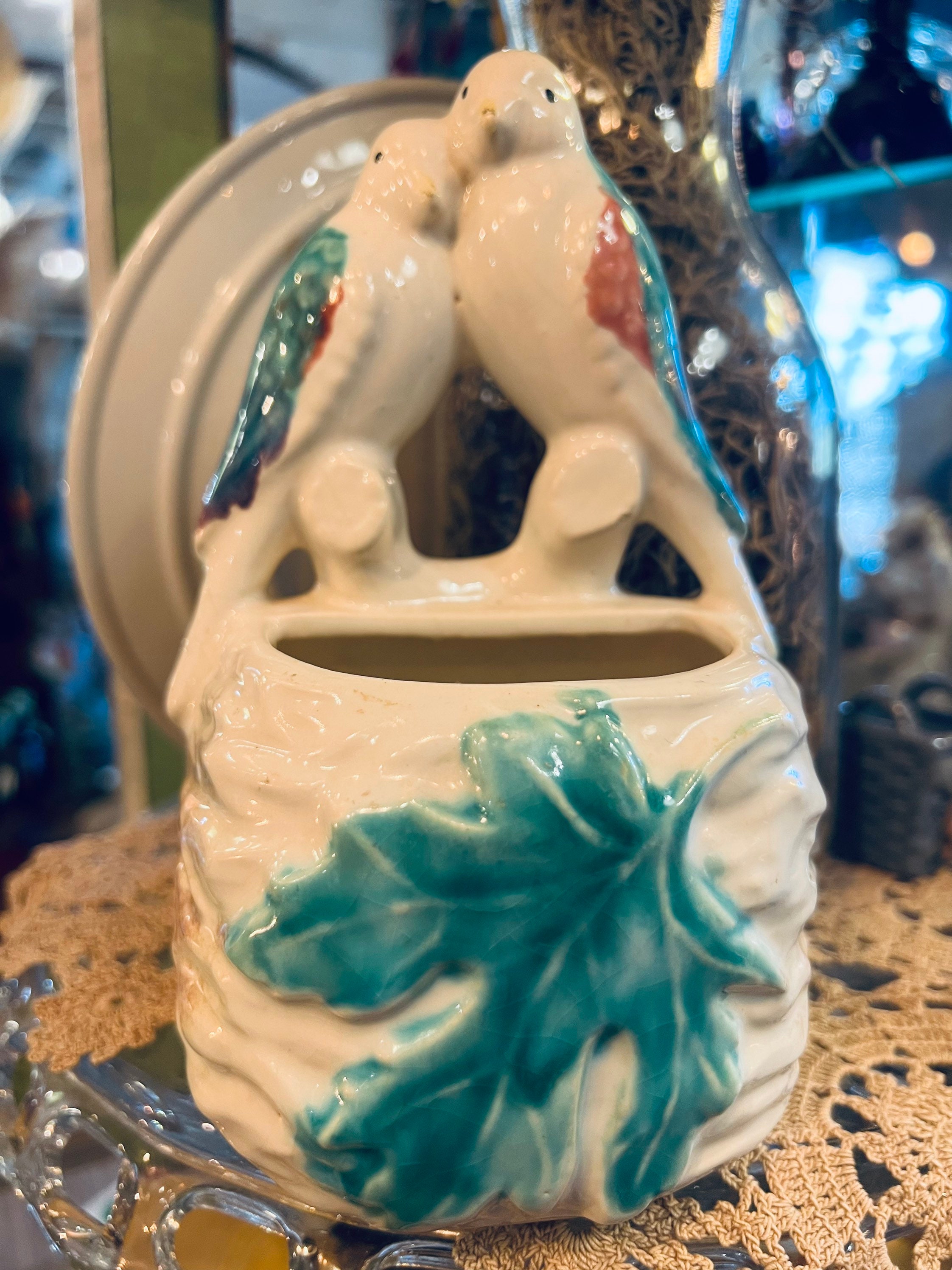 Love Birds Planter Morton Pottery Wall Pocket Vase Vintage Planters ...