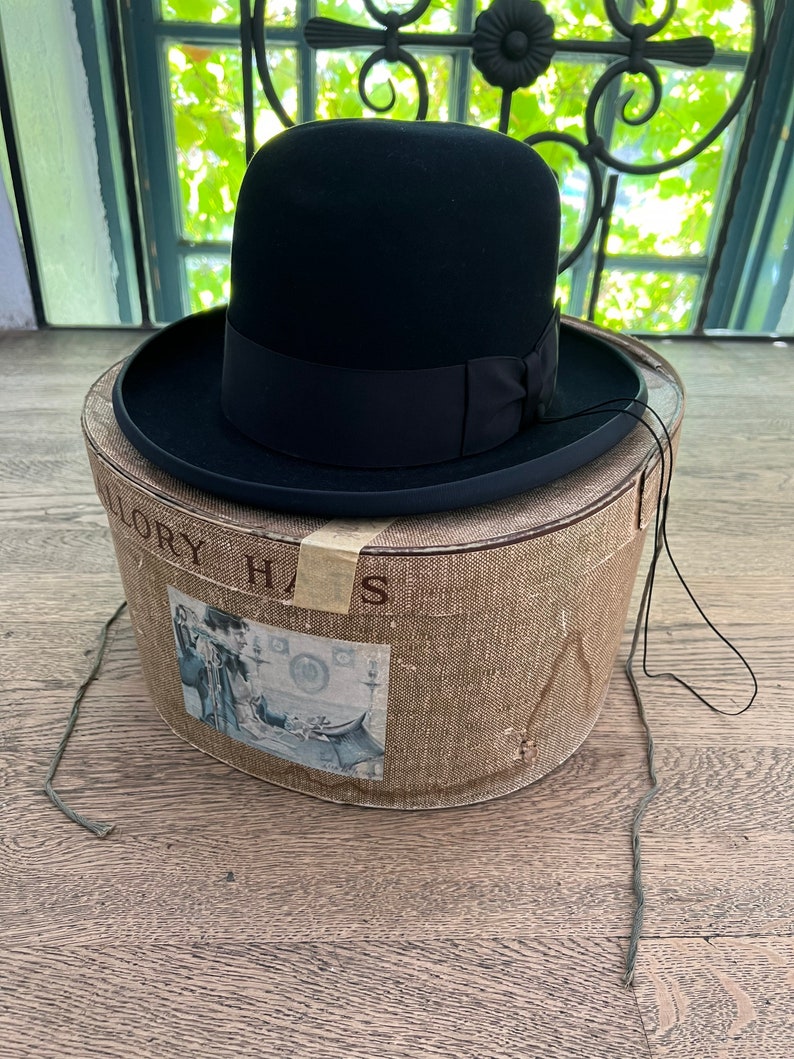 Early 1900s Bowler Hat Mallory Hats With Hat Box Steampunk - Etsy
