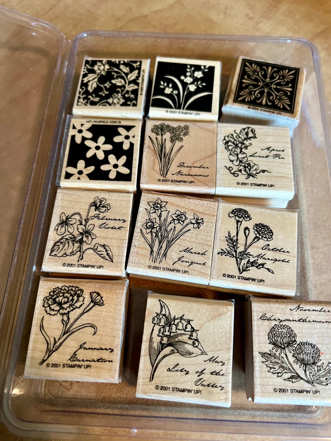 Stampin up Stamps Flower of the Month Kit Petal Prints Botanical ...