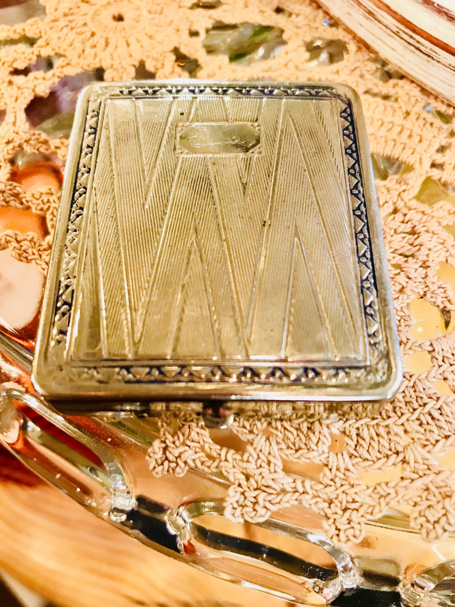 Vintage Art Deco Powder Compact/vintage Make Up/purse Accessories ...