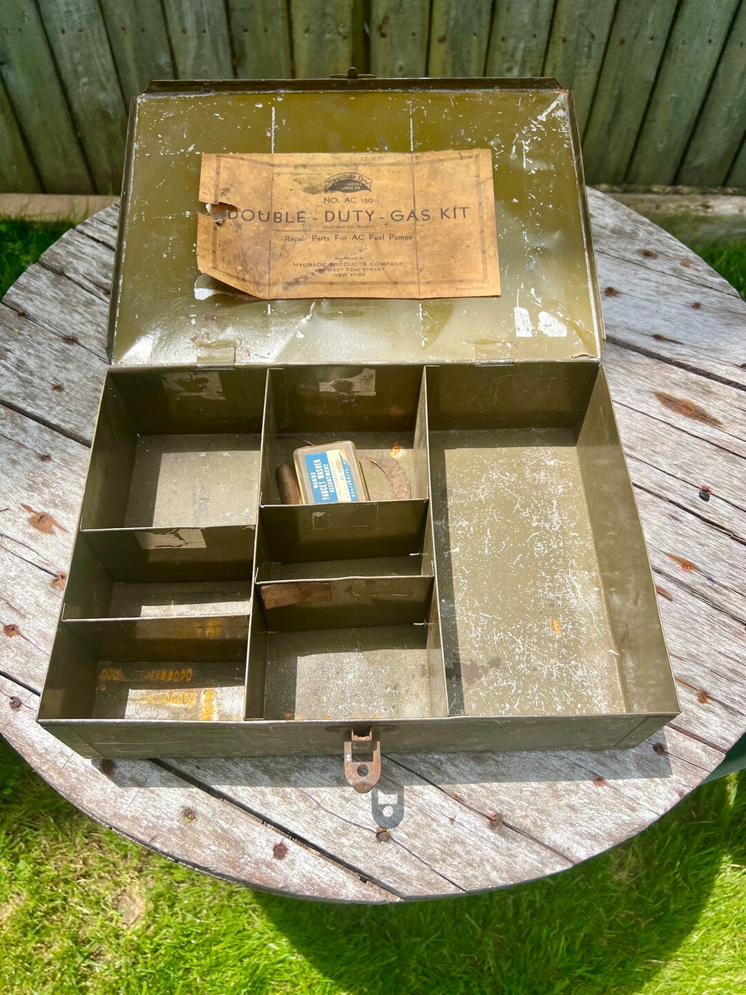 Vintage Metal Tool Kit Divided Box Industrial Home Decor Vintage ...