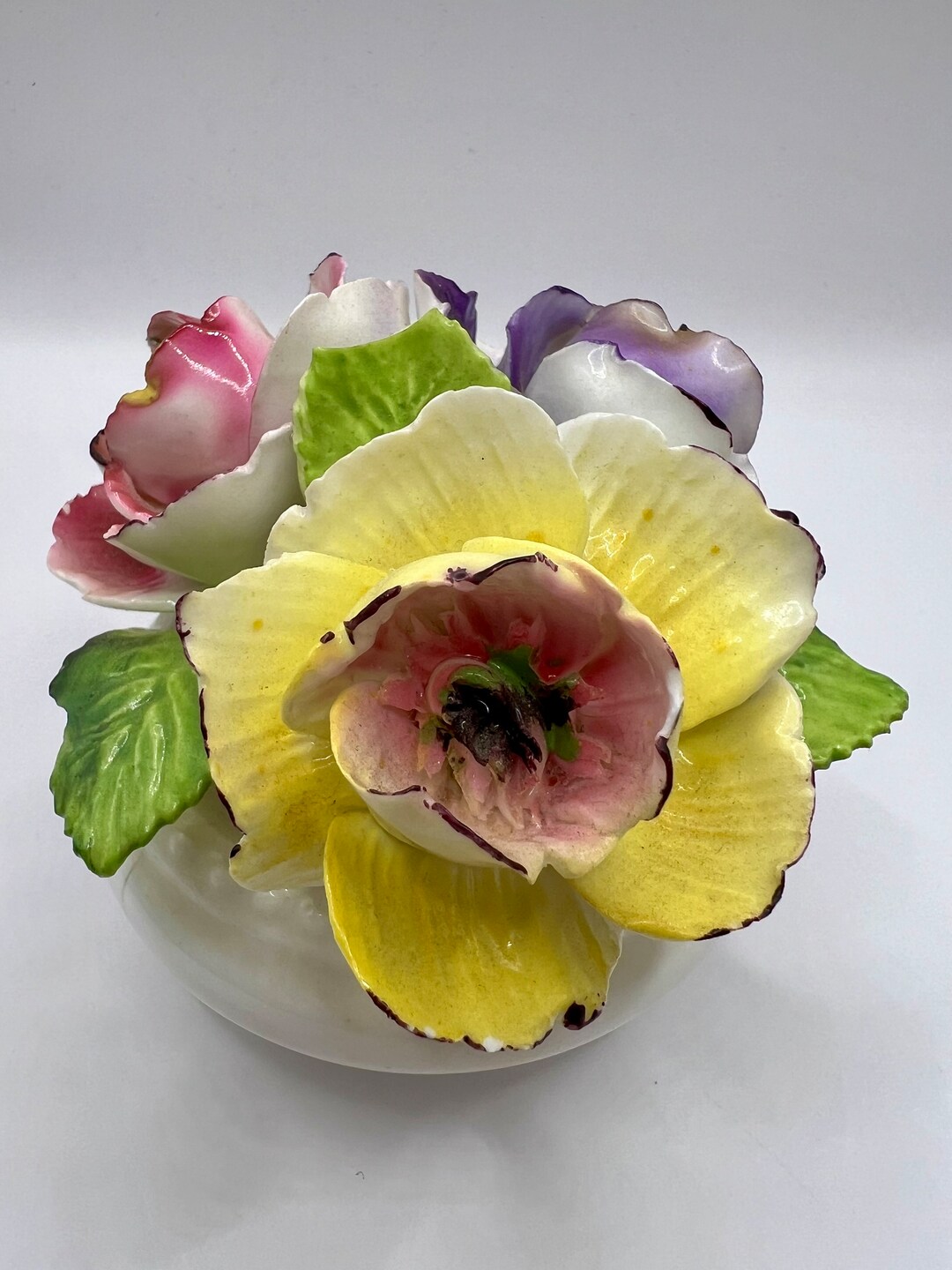 Vintage Porcelain Flower Figurine Aristocrat England Floral Knick Knack ...