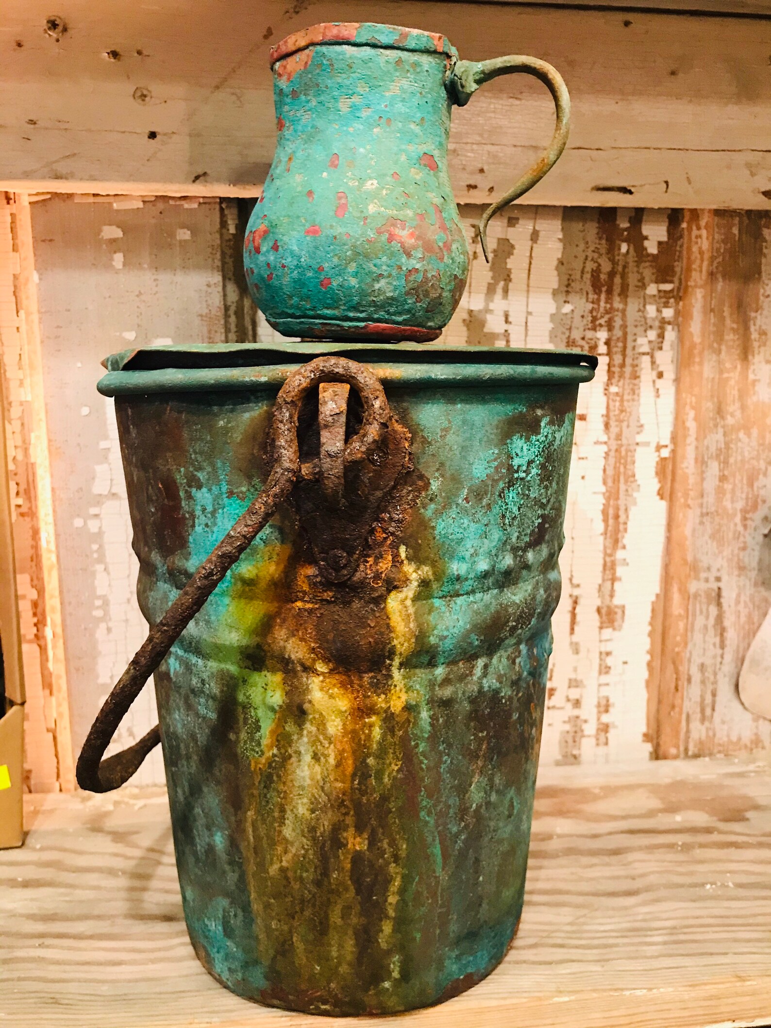 Antique Copper Pail Bucket Rustic Home Decor Ash Pail Water - Etsy