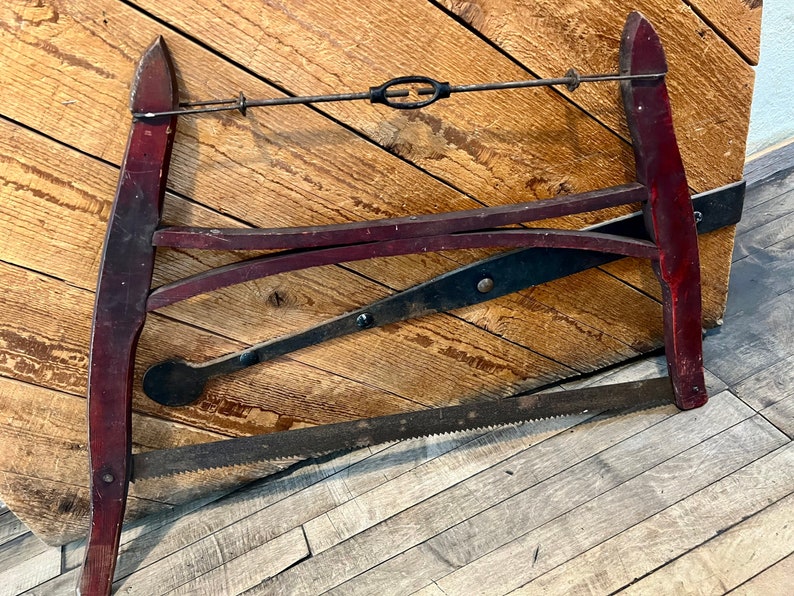 Antique Saw Bow Buck Saw Primitives Ox Blood Red Primitive - Etsy