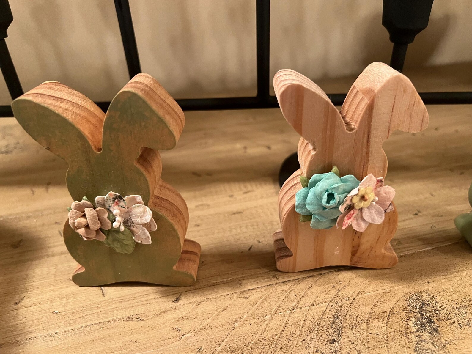 Easter Bunny Wooden Bunnies Farmhouse Spring Tier Tray Decor Shabby ...