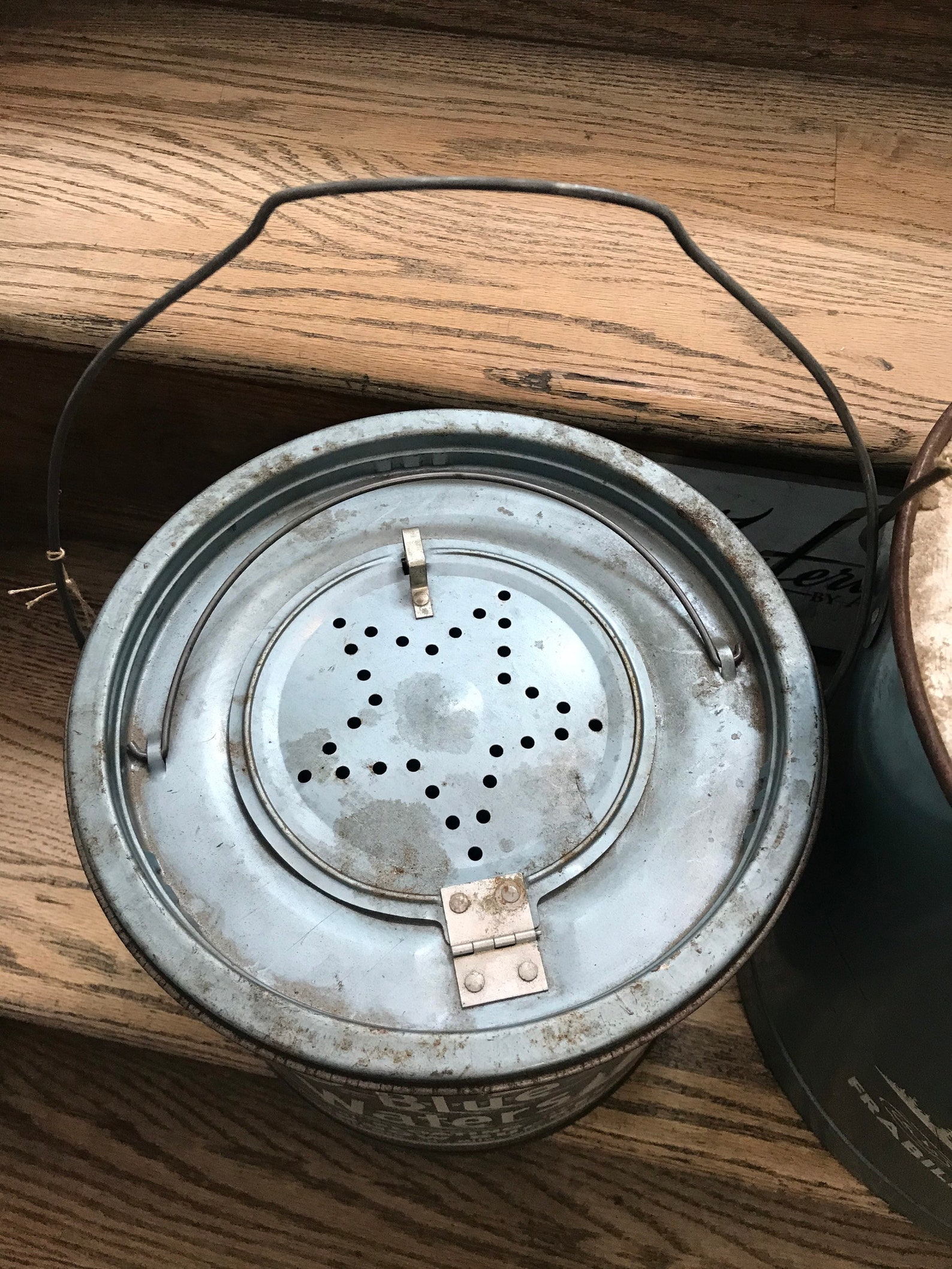 Vintage Frabills Blue Waters Minnow Bucket Floating Minnow Pail Fishing ...