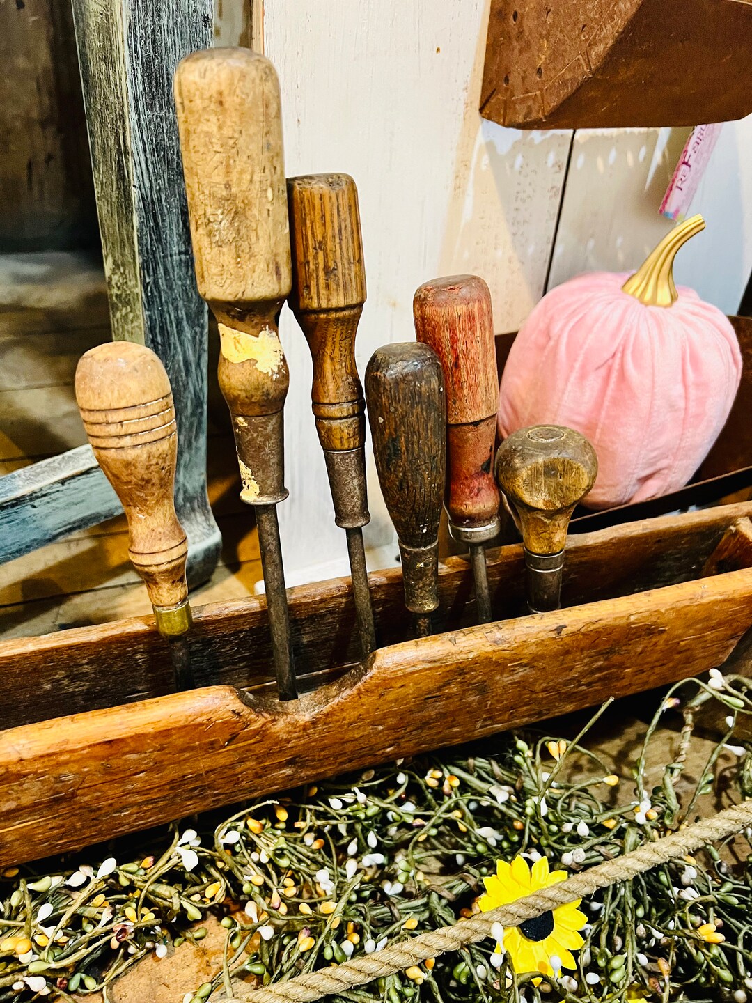 Antique Wood Handled Screwdrivers Rustic Home Decor Screwdriver ...