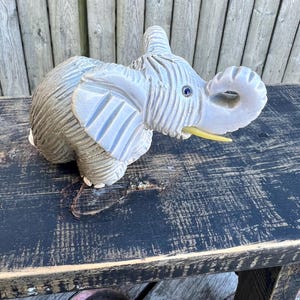 Artesania Rinconada Elephant Figurine Hand Carved Sculpture Animals ...