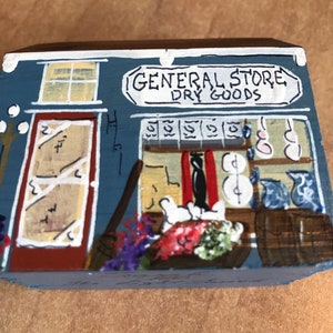 Hand Painted Small Wooden Building General Store Artist Signed ...