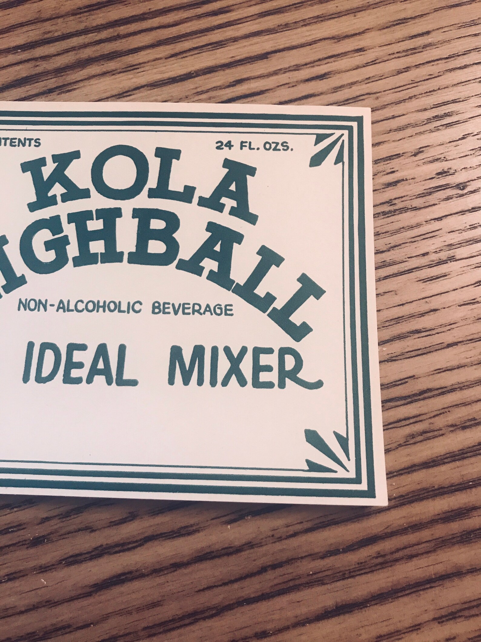 Vintage Soda Pop Bottle Label KOLA HIGHBALL the Ideal Mixer - Etsy