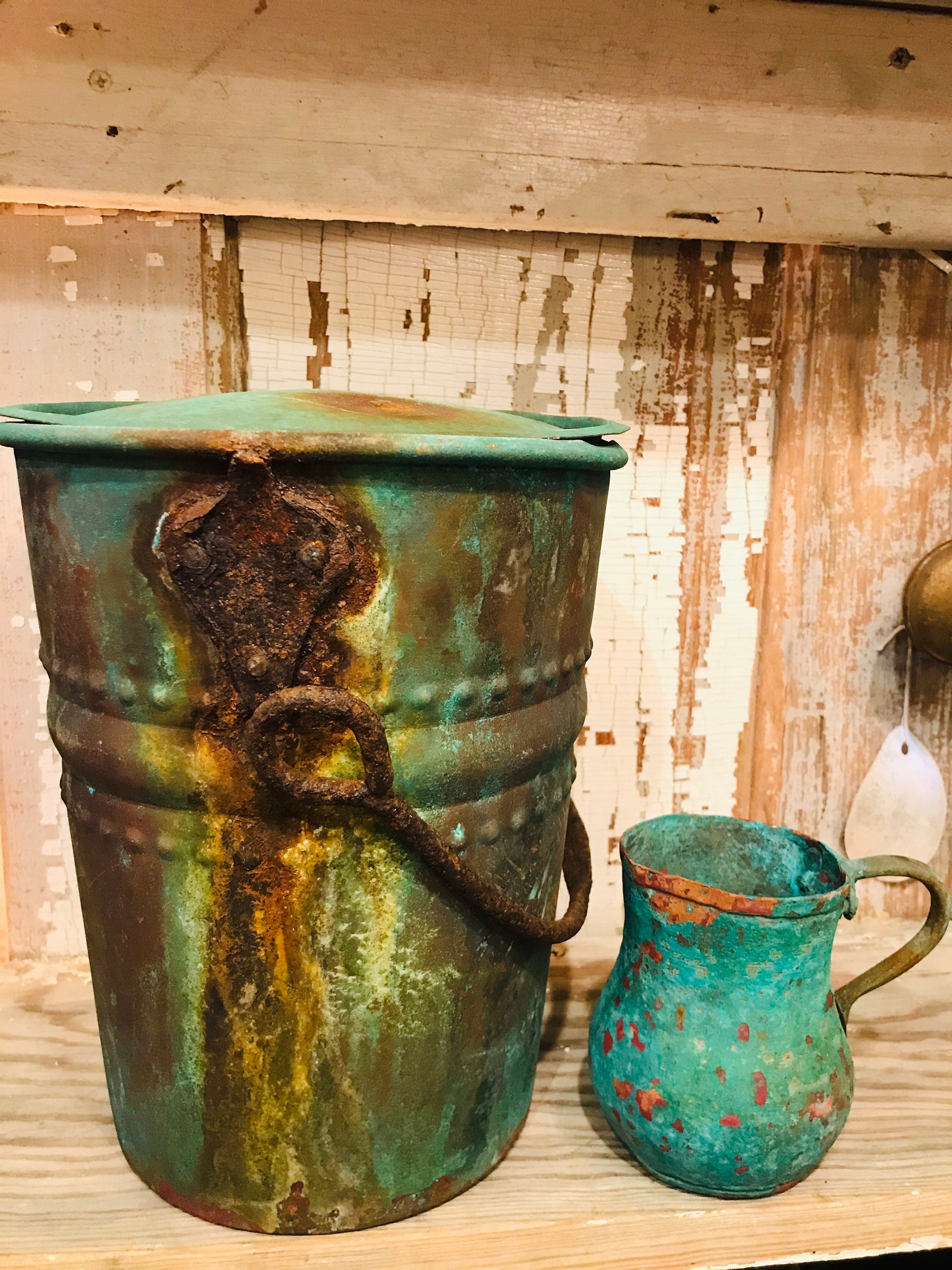 Antique Copper Pail Bucket Rustic Home Decor Ash Pail Water - Etsy