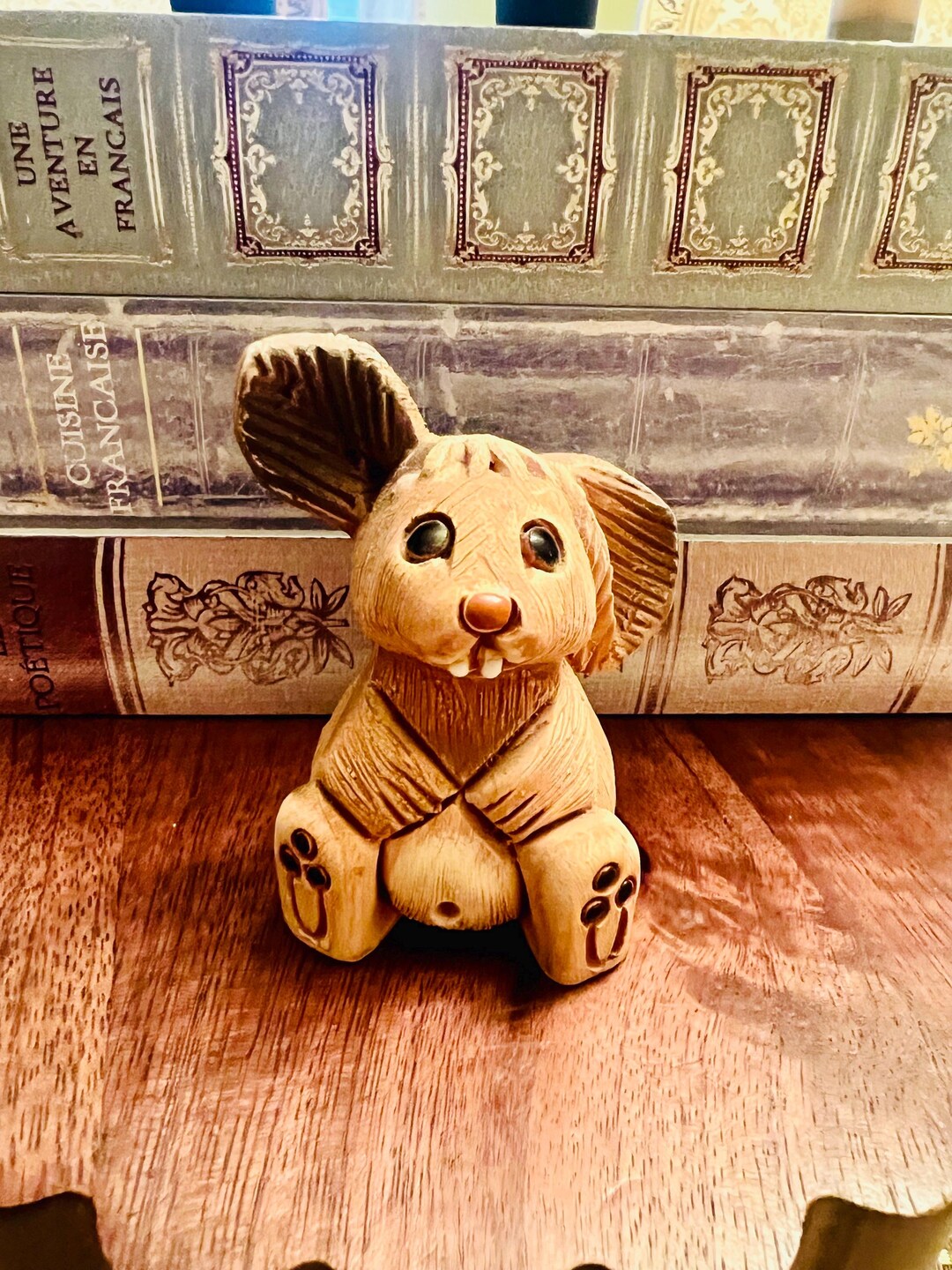 Artesania Rinconada Hare Bunny Figurine Hand Carved Sculpture Made in ...