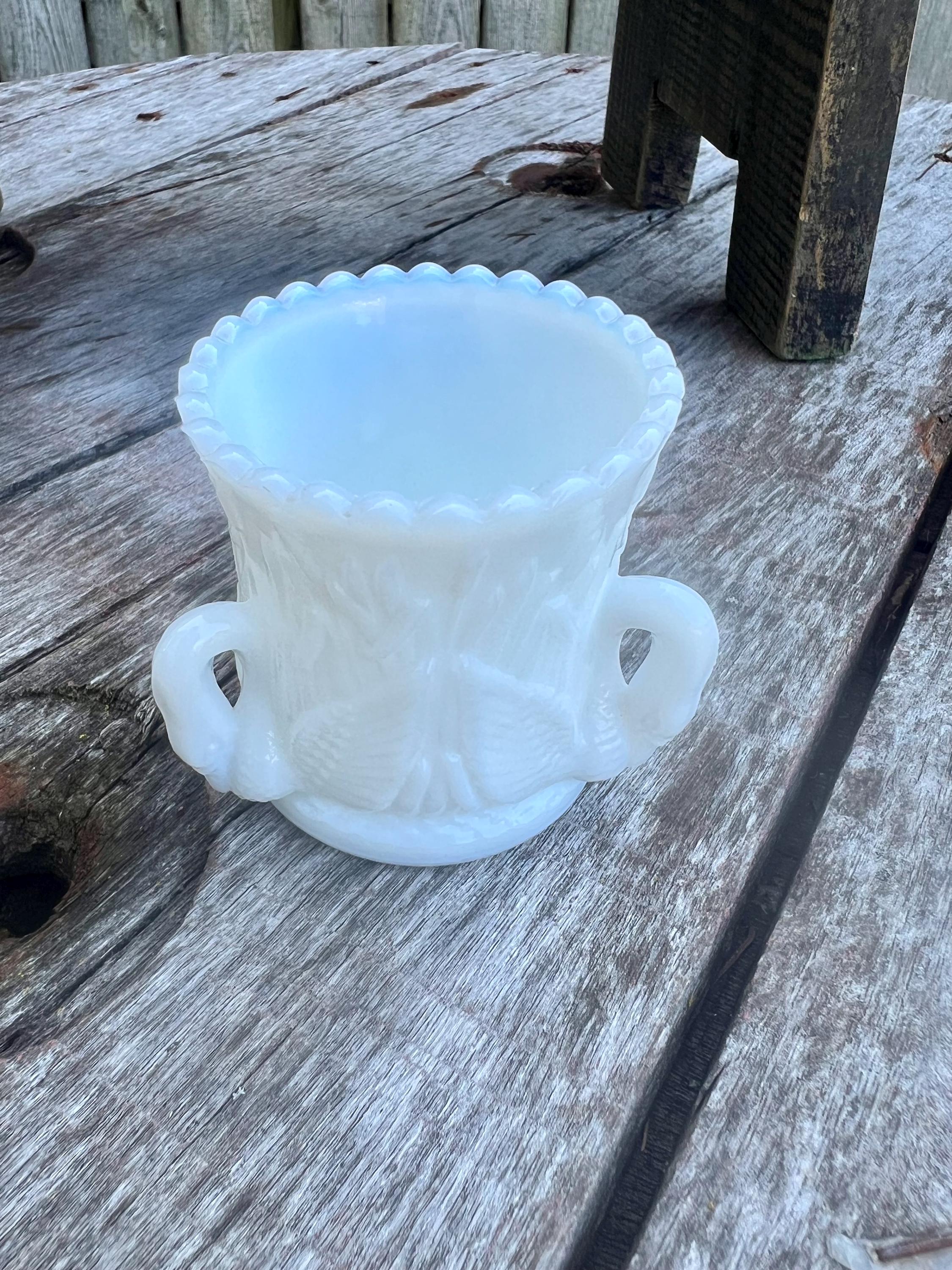 Westmoreland Milk Glass Swan Toothpick Holder Swans Cottagecore Grandma ...