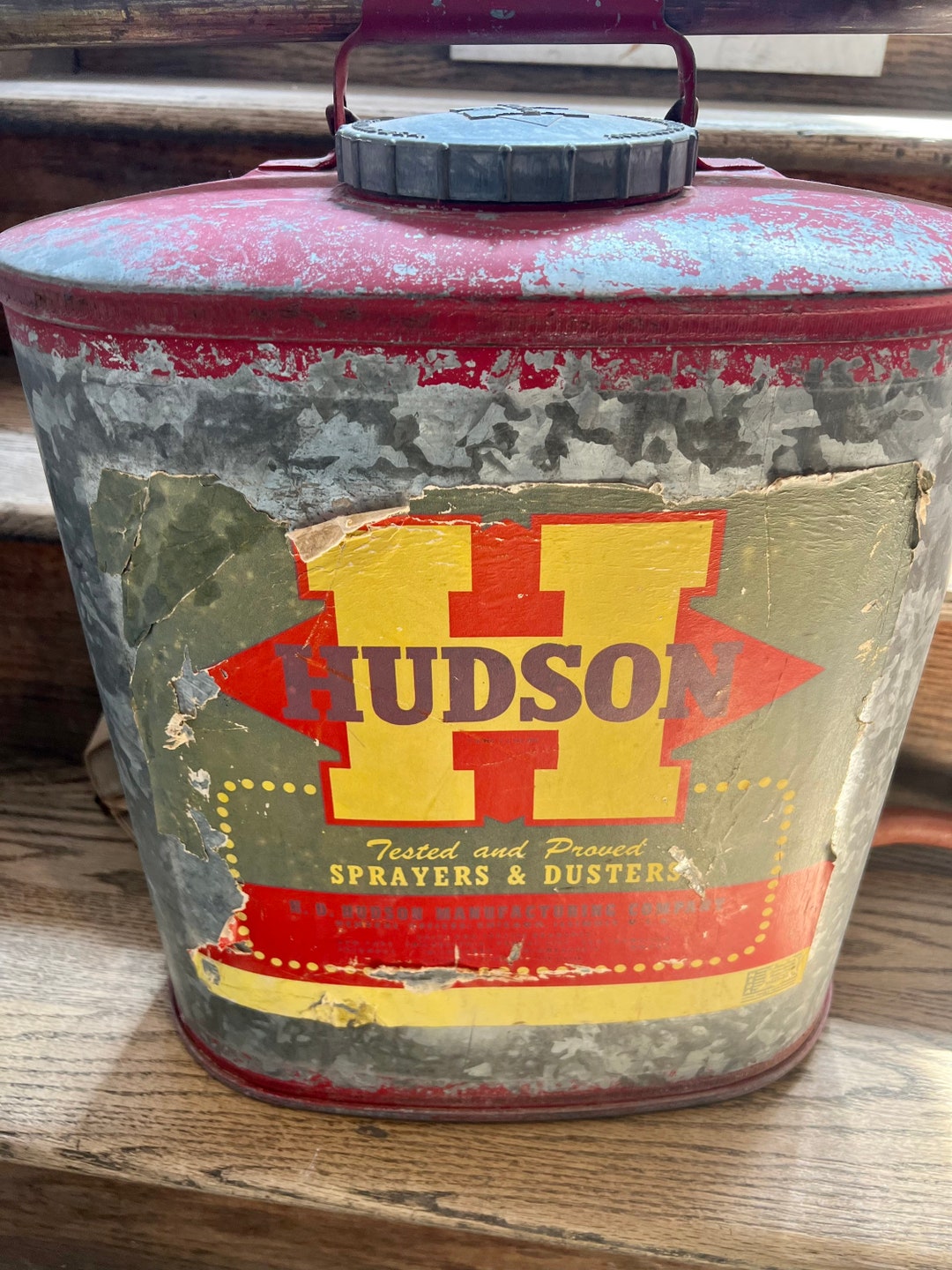 Vintage Hudson Sprayer Duster Backpack Forestry Galvanized Cabin Decor ...