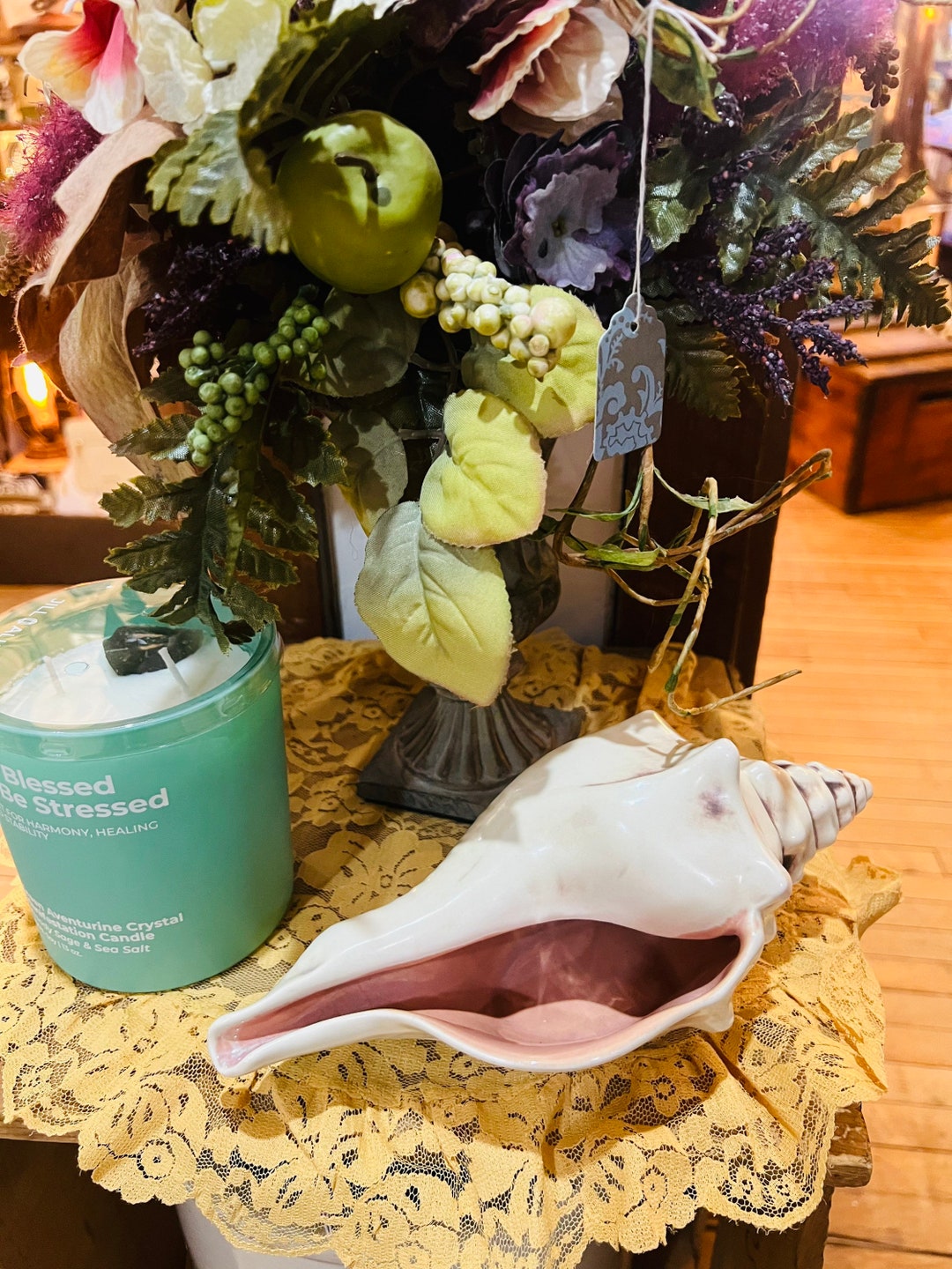 Red Wing Planters Sea Shell Conch Vintage Pottery USA Ocean Shells Air ...