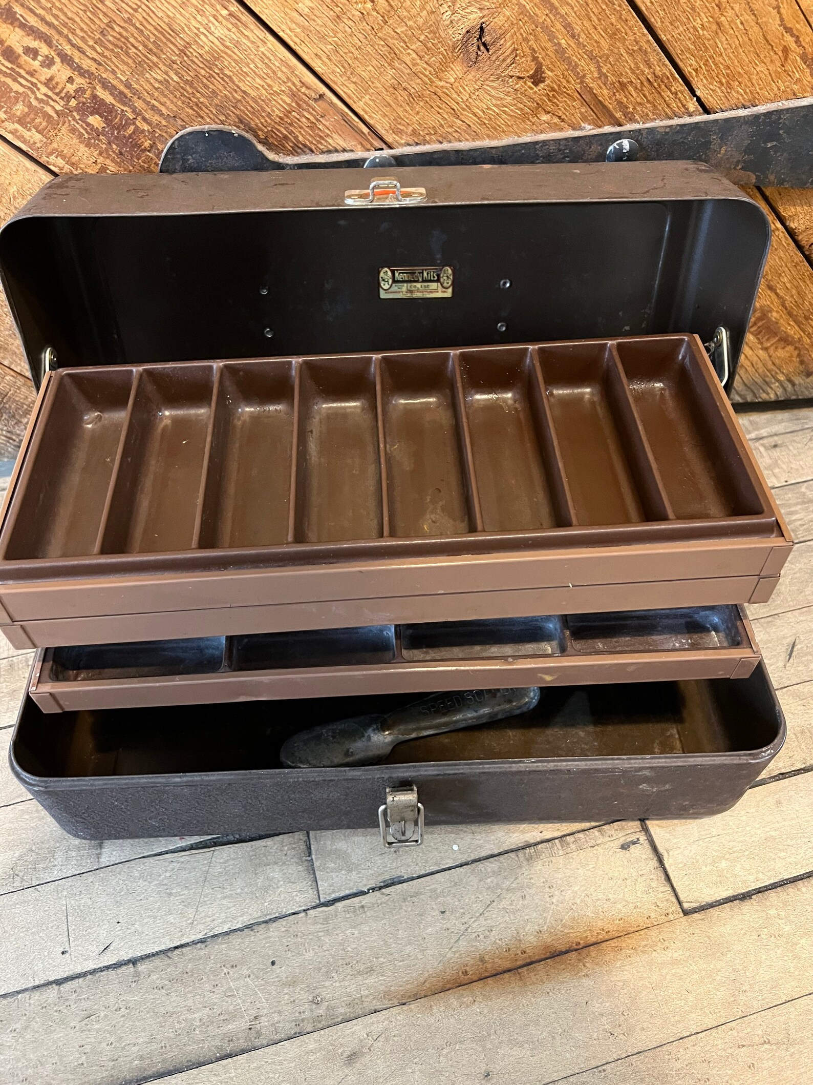 Vintage Kennedy Tackle Box Industrial Decor Fishing Metal Storage Art ...
