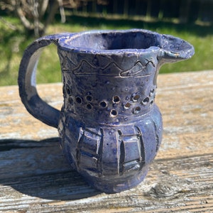 Vintage Small Pottery Pitcher Hand Made Textured Art Flower Vases Table ...