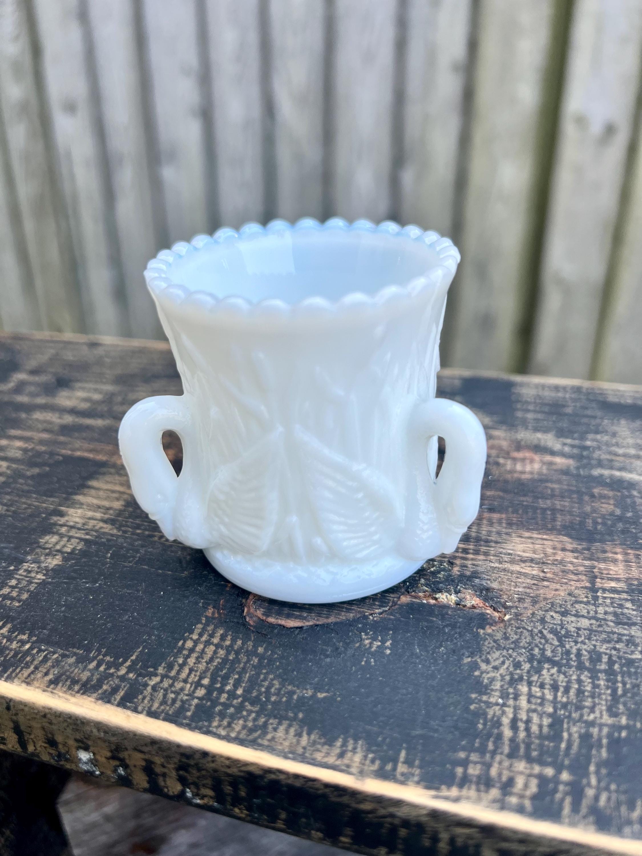 Westmoreland Milk Glass Swan Toothpick Holder Swans Cottagecore Grandma ...