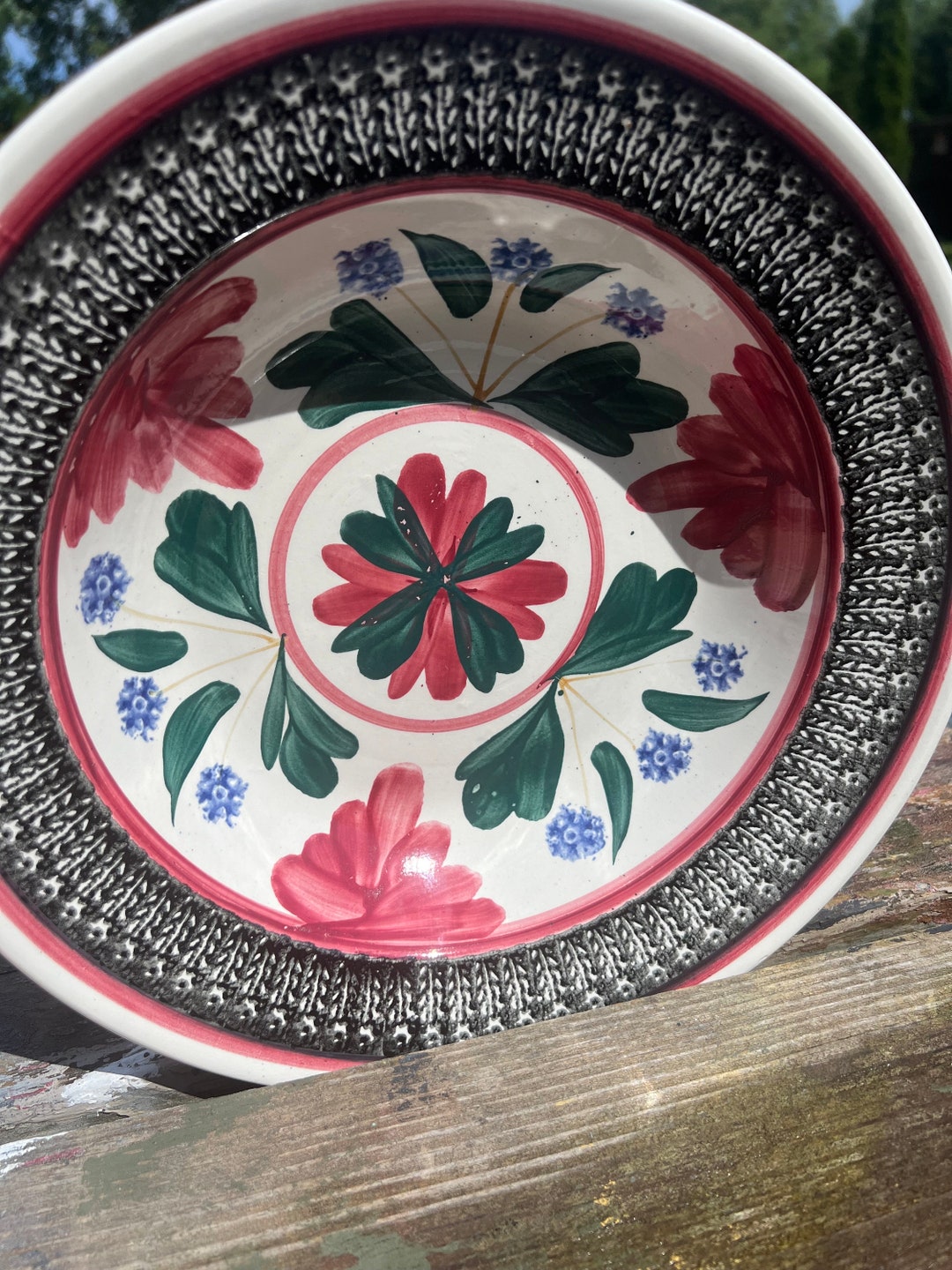 Vintage Nimy Imperiale Royale Bowl Belgium Art Pottery Pasta Fruit ...