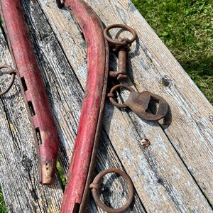 1800s Antique Horse Mule Yoke Harness Hames Collar Original Barn Red ...