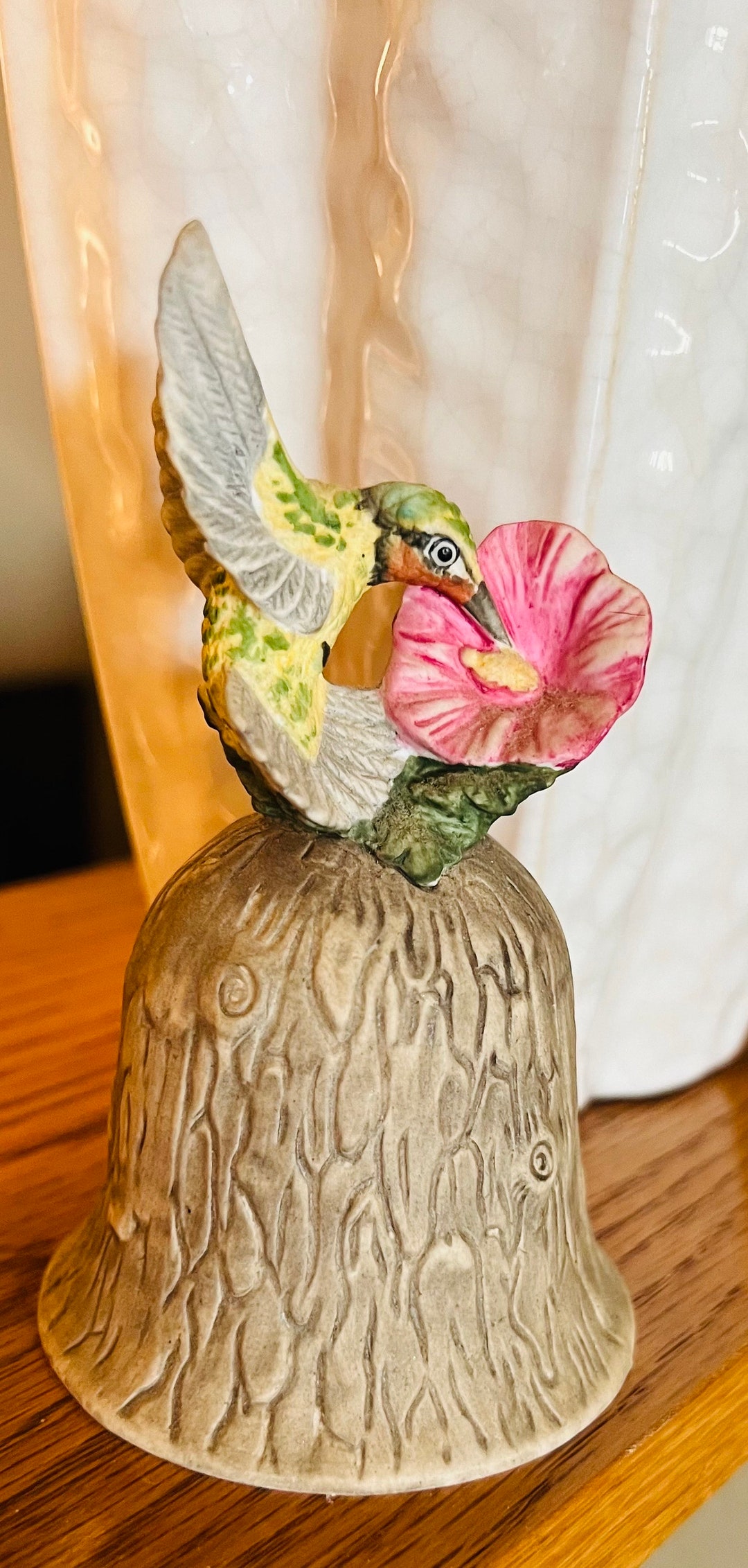 Vintage Hummingbird Bell Towle Bone China Birds Morning Glory Flower ...