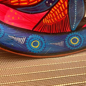 Mexican Folk Art Fish With Hand Painted Bird and Flowers Colorful ...