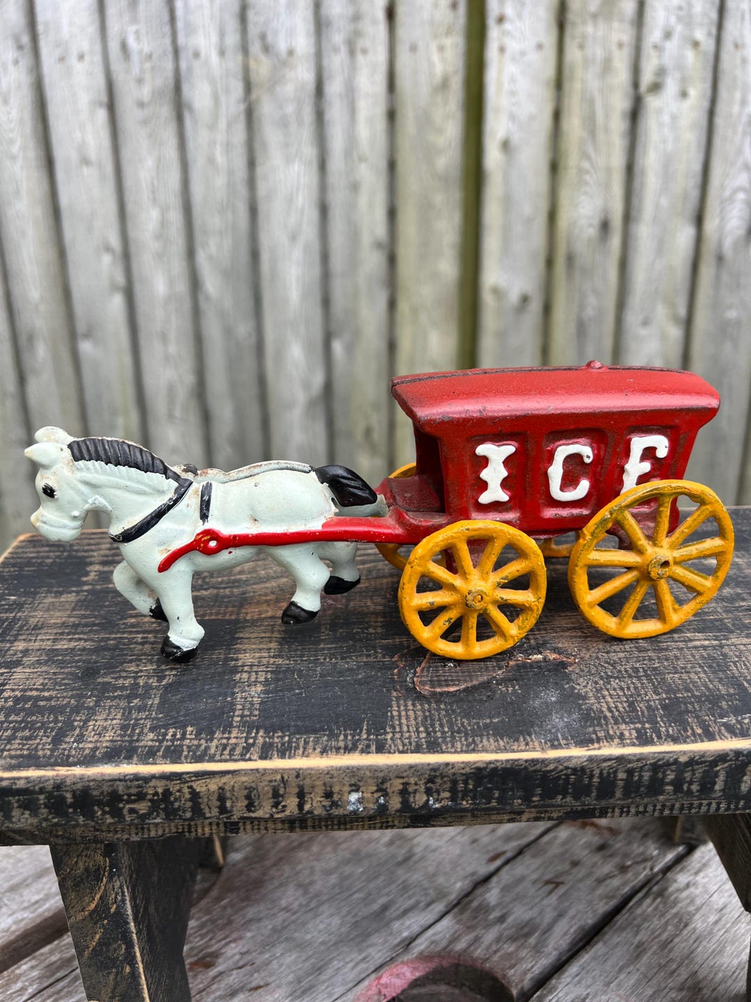 Cast Iron Horse Drawn Ice Carriage Cart Wagon Toys Horses Gift Ideas - Etsy