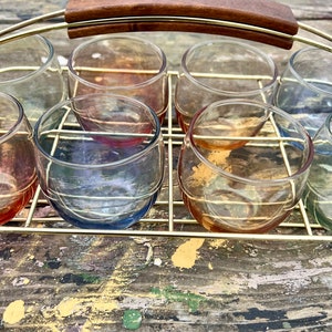 Federal Glass Over the Rainbow Roly Poly Glasses With Carrier Cocktail ...