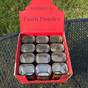Merkels Tooth Powder Display/tins/pharmaceuticals/drug Store ...