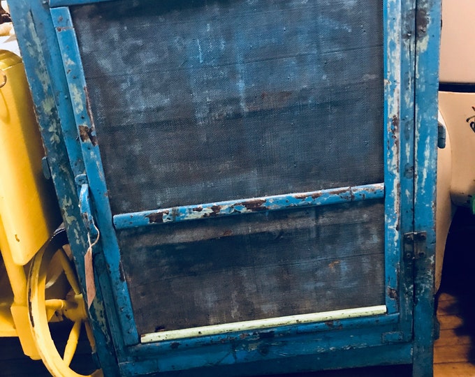 Pie Safe Primitive Rustic Farmhouse Blue Pie Cabinet/rustic - Etsy