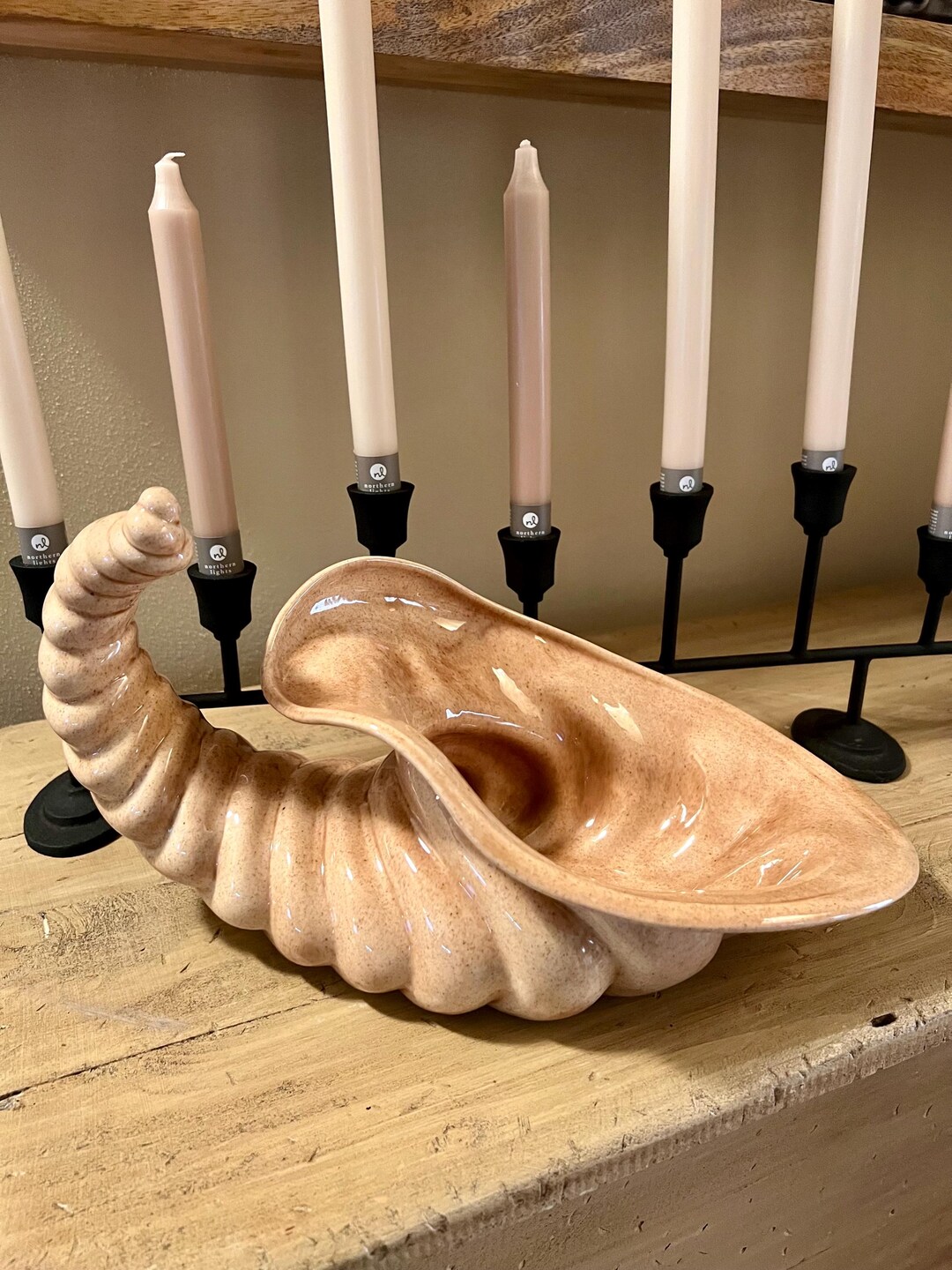 Cornucopia Table Centerpiece Large Fall Decor Ceramic Handmade Hand ...