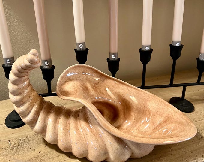 Cornucopia Table Centerpiece Large Fall Decor Ceramic Handmade Hand ...