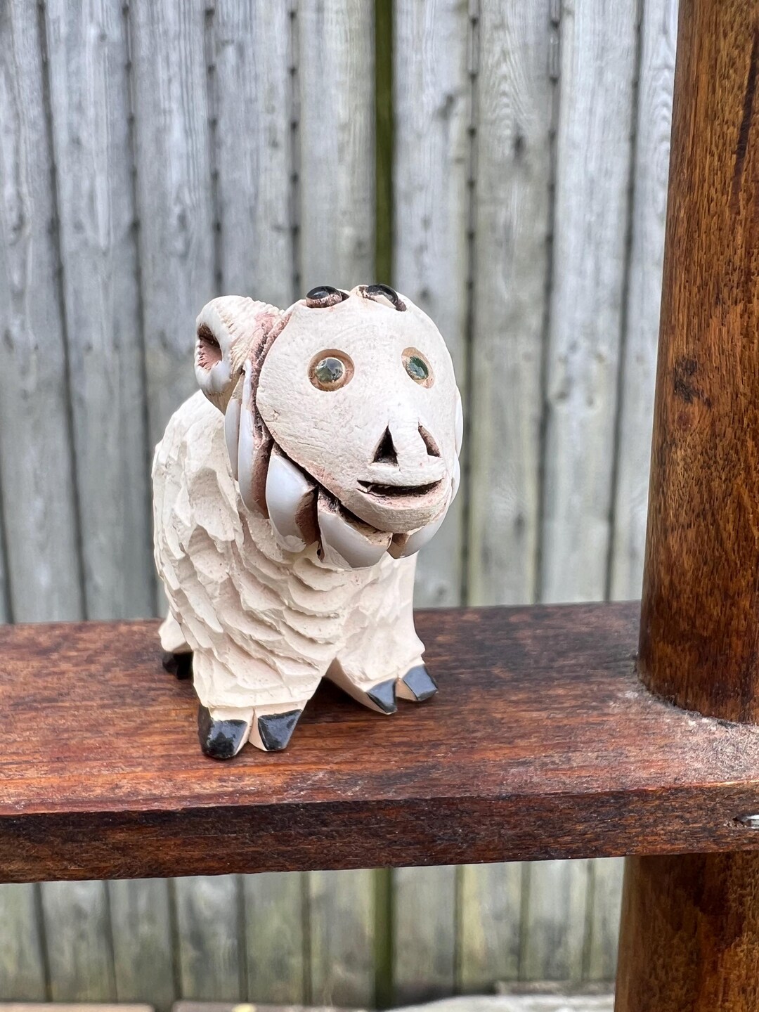 Artesania Rinconada Mountain Goat Figurine Hand Carved Sculpture ...