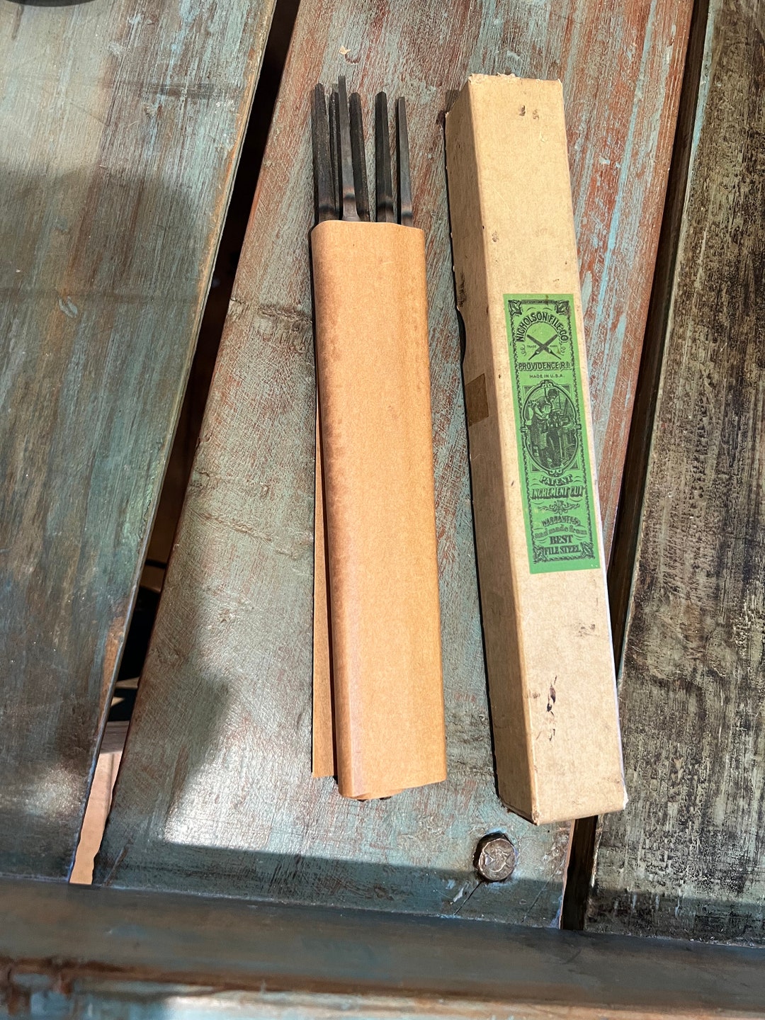 Nicholson Steel Files Vintage Tools 10 Inch Round Made in USA Garage ...