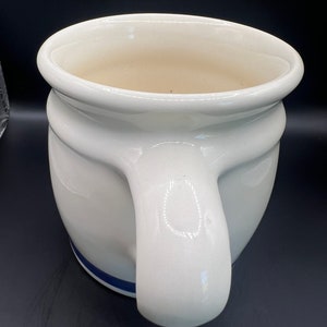 Vintage Blue Banded Pottery Mug Handmade Art Pottery Farmhouse Kitchen ...