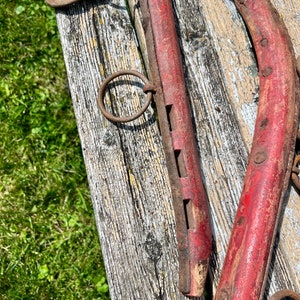1800s Antique Horse Mule Yoke Harness Hames Collar Original Barn Red ...