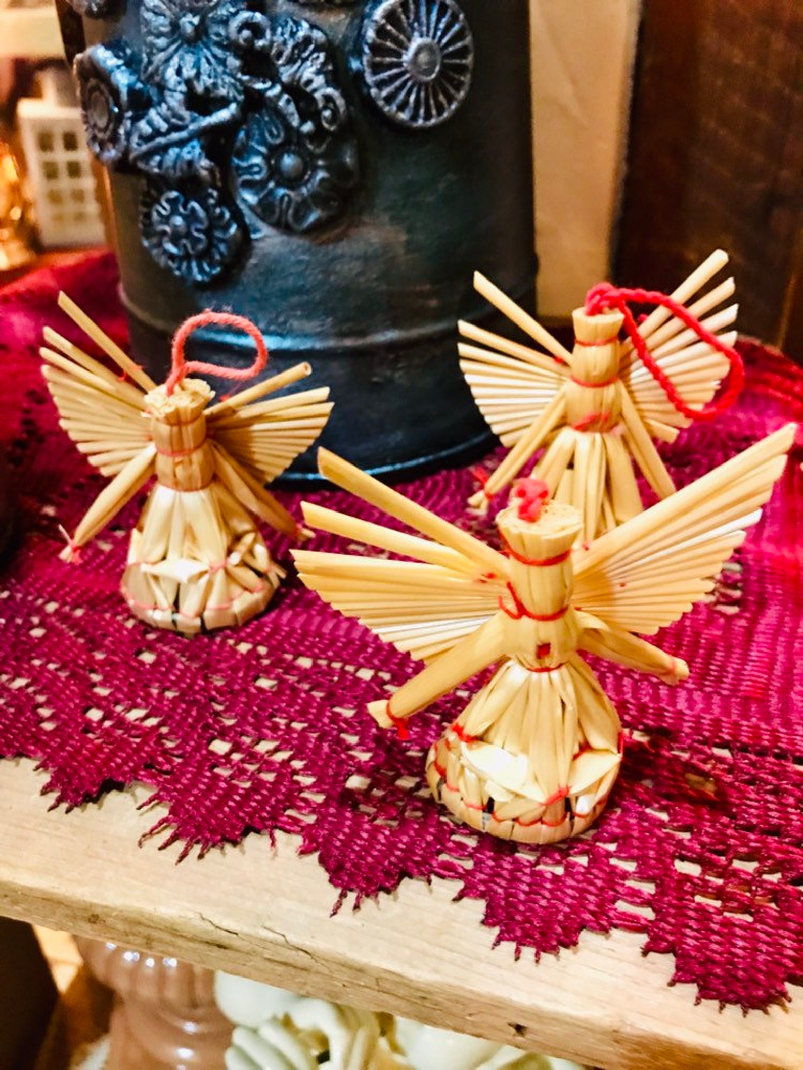 Handmade Scandinavian Straw Angel Ornaments Hygge Decor Christmas ...