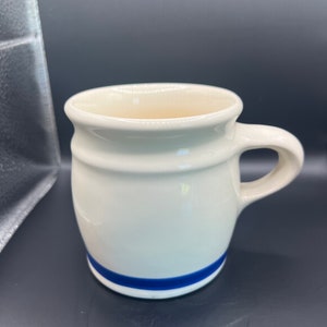 Vintage Blue Banded Pottery Mug Handmade Art Pottery Farmhouse Kitchen ...